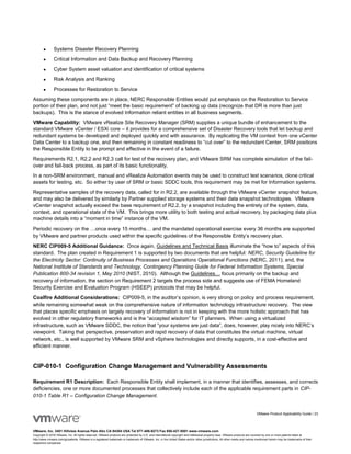 VMware Product Applicability Guide for NERC CIP v5 Final Version 1.0 | PDF