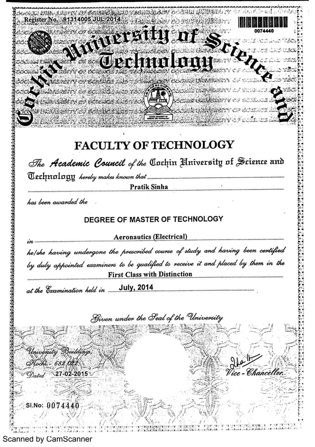 MTech certificate | PDF