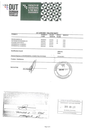 Btech Academic transcript | PDF
