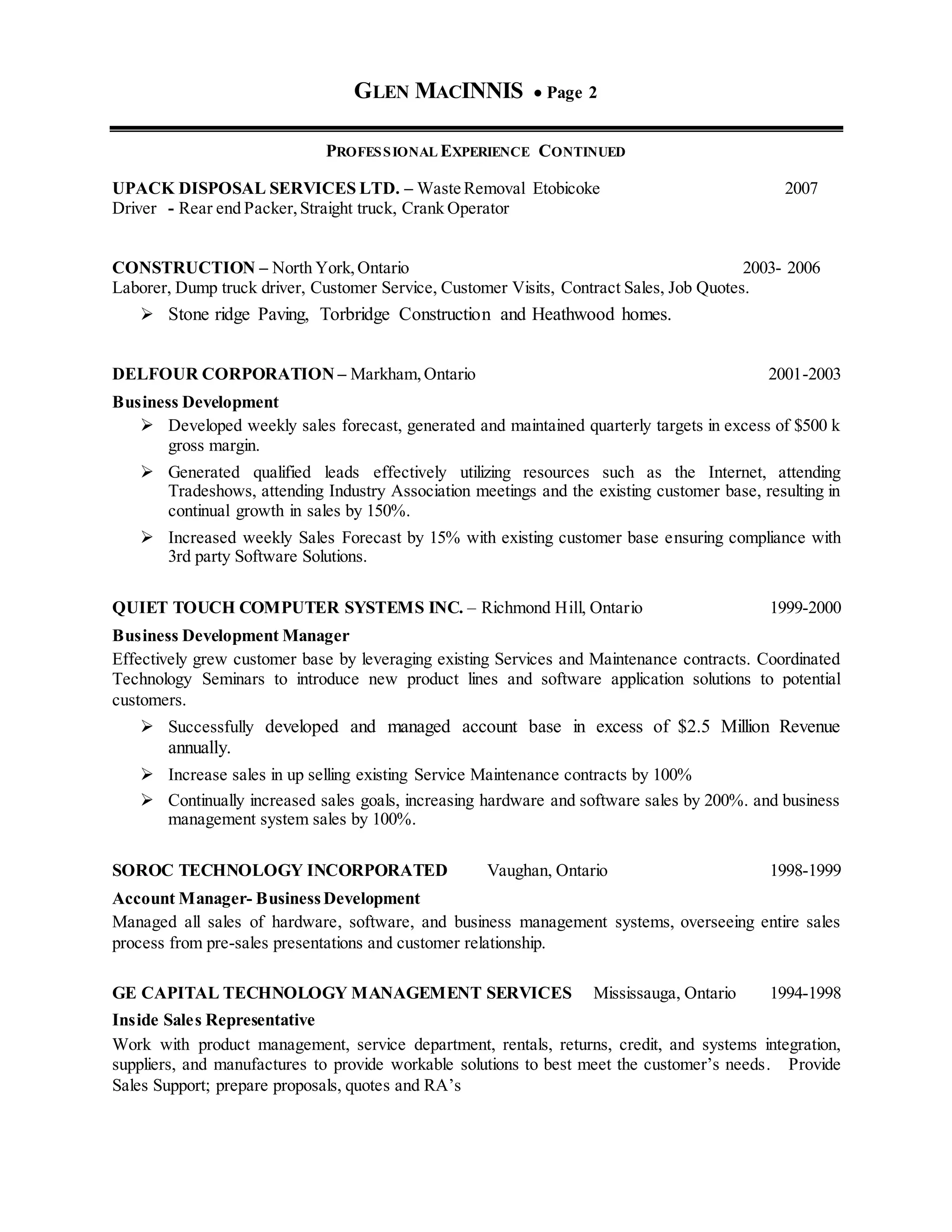 Glen Resume - | DOCX