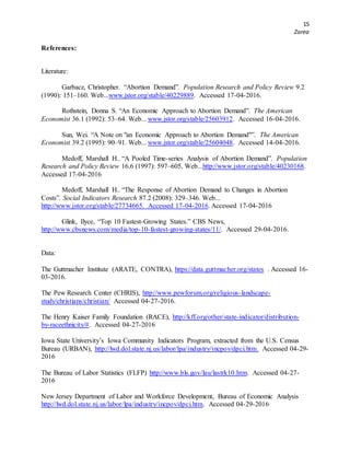 Econometrics Abortion paper | DOCX