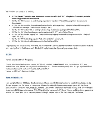 Enterprise Level Application Architecture with Web APIs using Entity ...