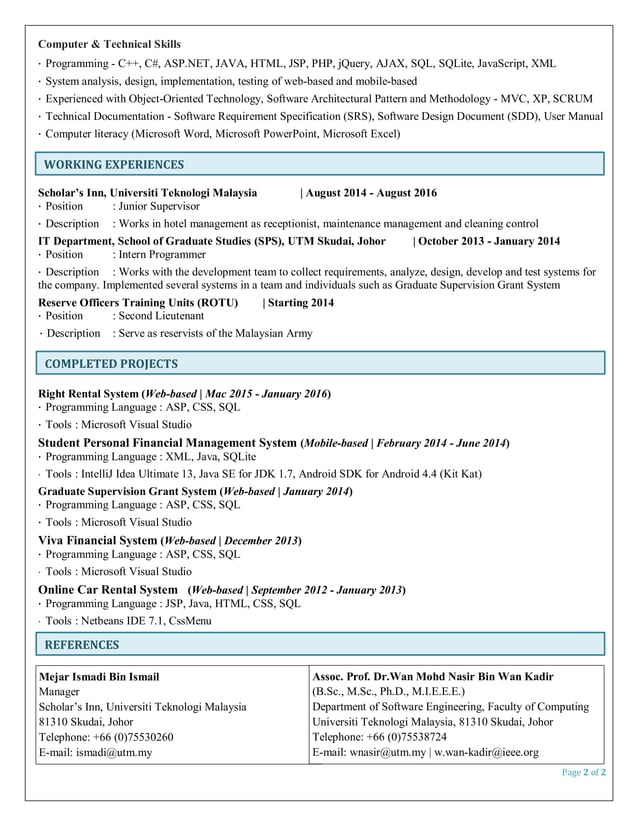 CV-Farah Elyana Khairul Nisaq Bt Kamarazaman | PDF | Programming Languages | Computing