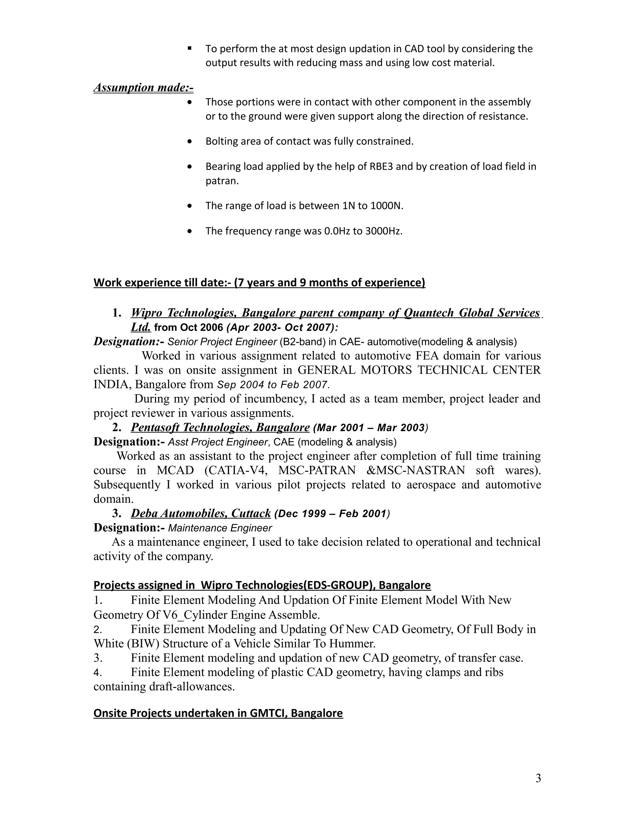 resume with current work | DOC