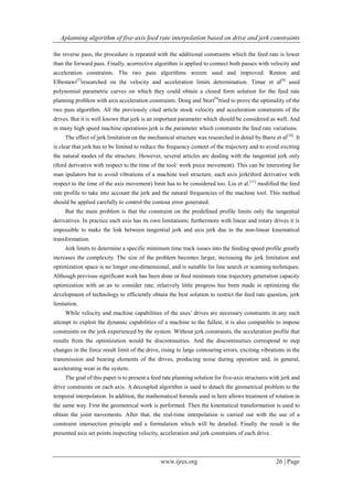 Aplanning algorithm offive-axis feedrate interpolation based on drive and jerk constraints | PDF