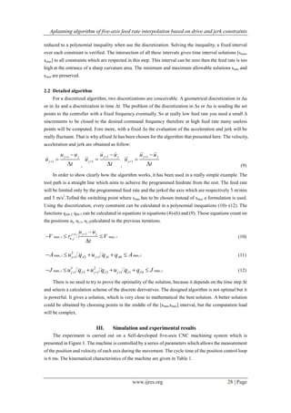 Aplanning algorithm offive-axis feedrate interpolation based on drive and jerk constraints | PDF