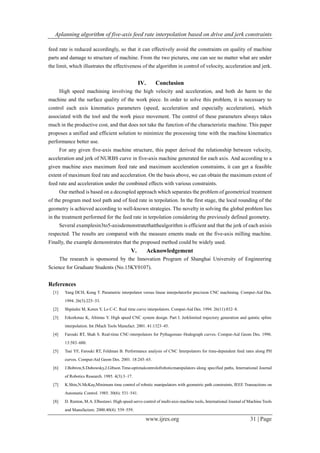 Aplanning algorithm offive-axis feedrate interpolation based on drive and jerk constraints | PDF