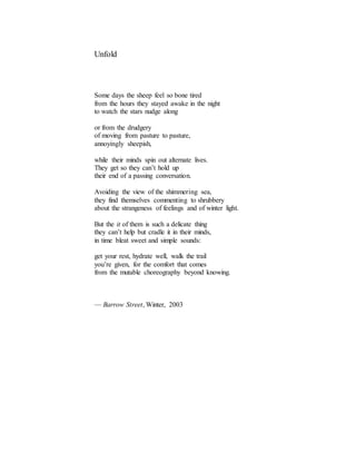 Poetry Sampler — Michael Brosnan | DOCX | Birds | Pets