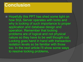 Locking in SQL Server | PPSX