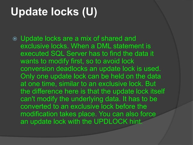 Locking in SQL Server | PPSX