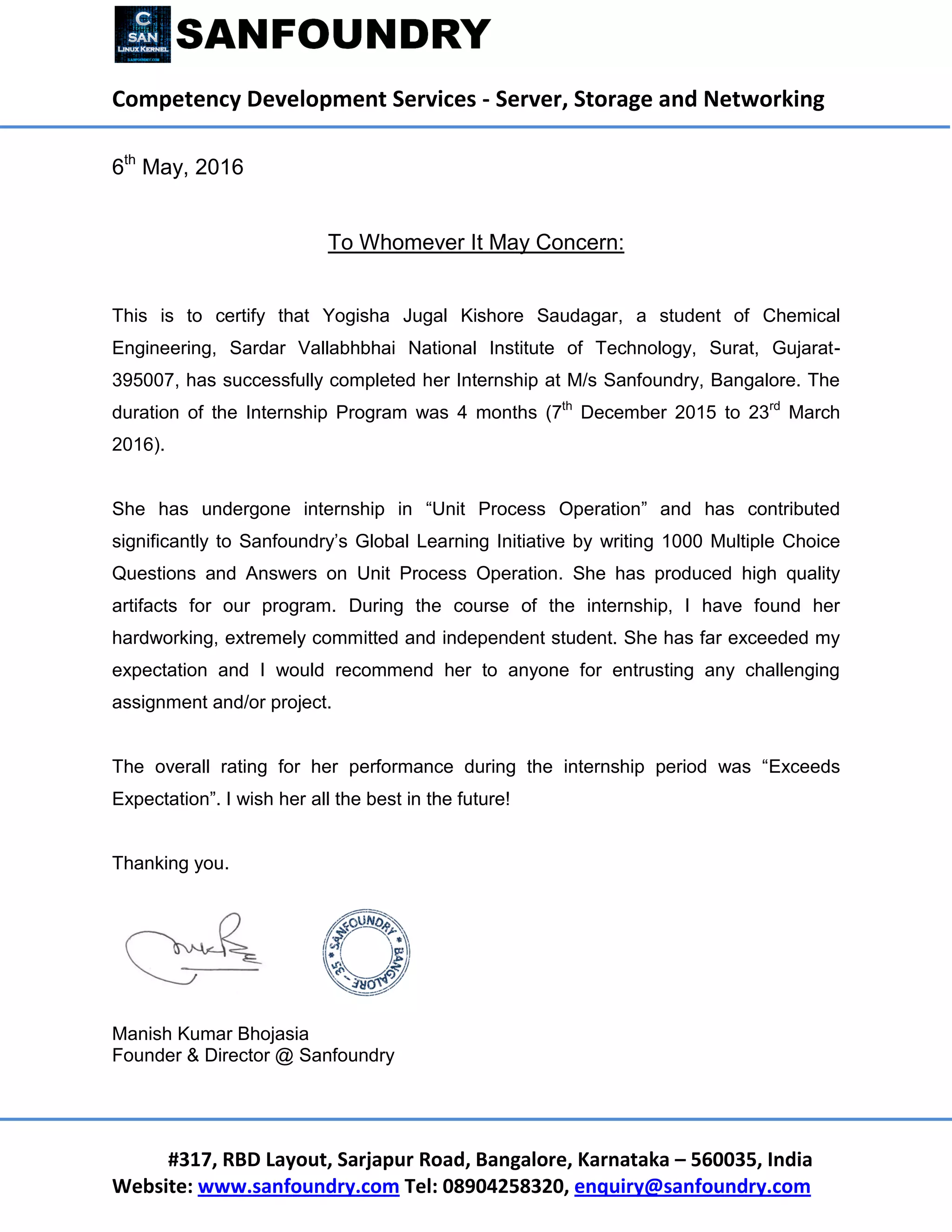 sanfoundry_Internship_certificate_yogisha | PDF