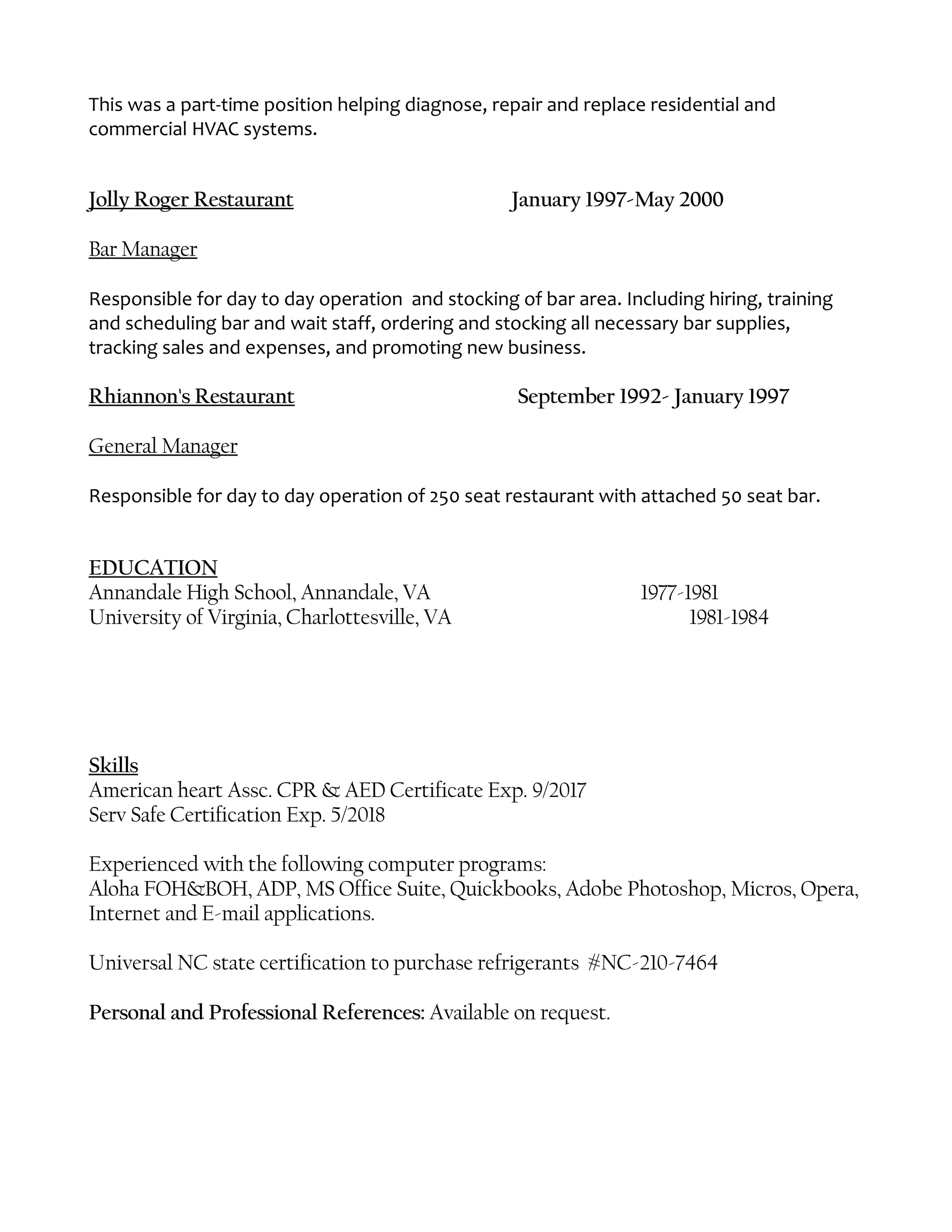 Bill Swithers Resume | DOC