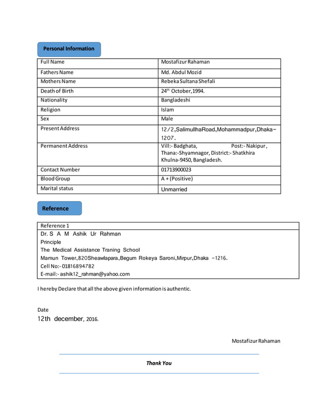 Mostafizur Rahaman CV | DOCX | Healthcare Industry | Industries
