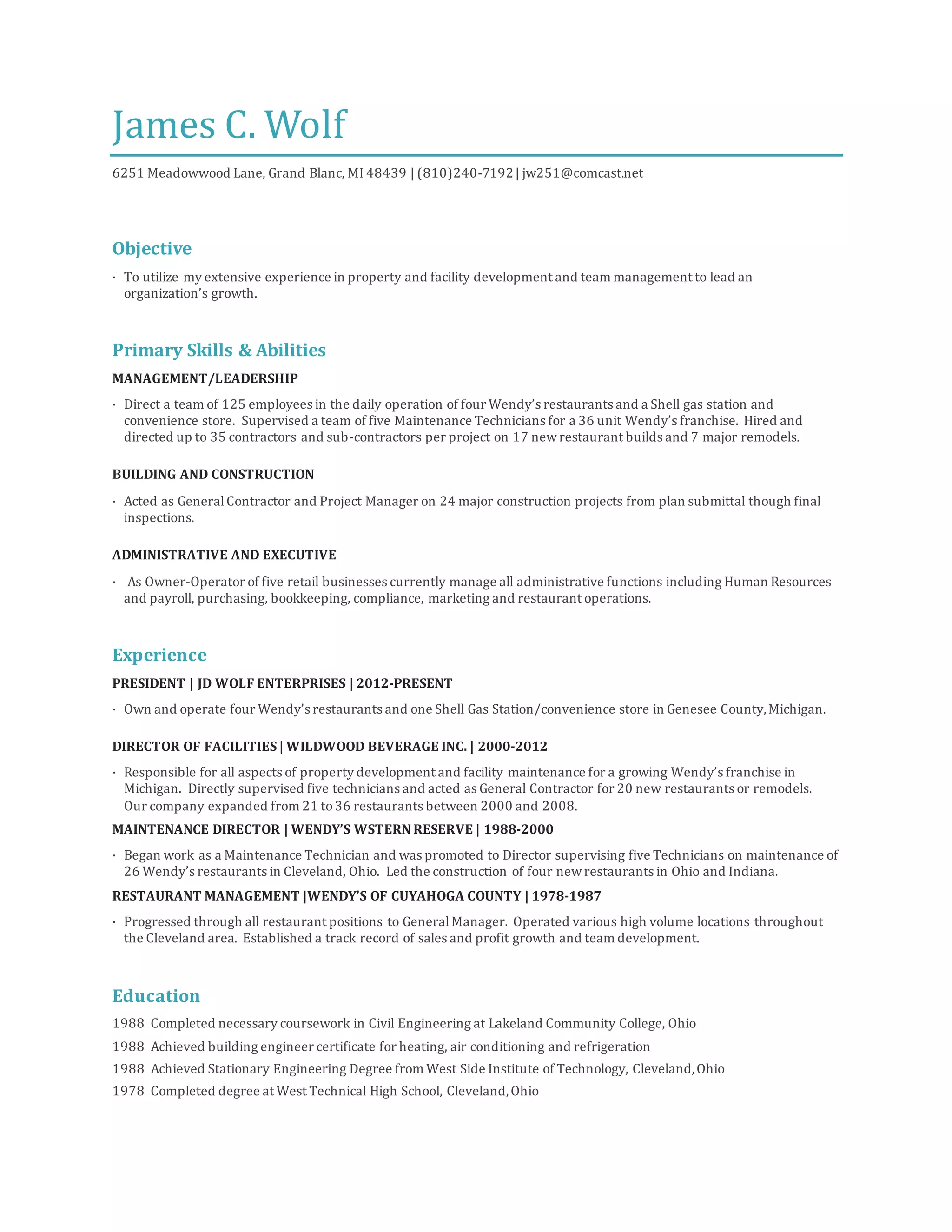 james resume 2 2015 | DOCX