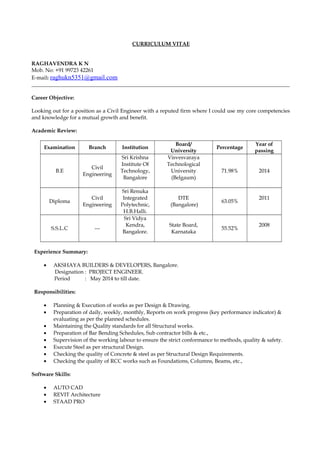 RAGHAVENDRA_RESUME | DOC