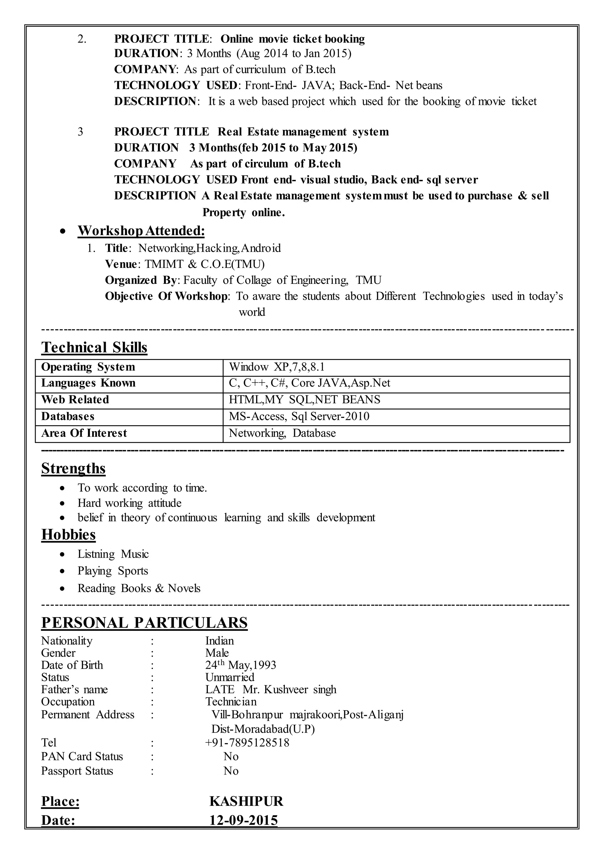 virender resume | DOCX