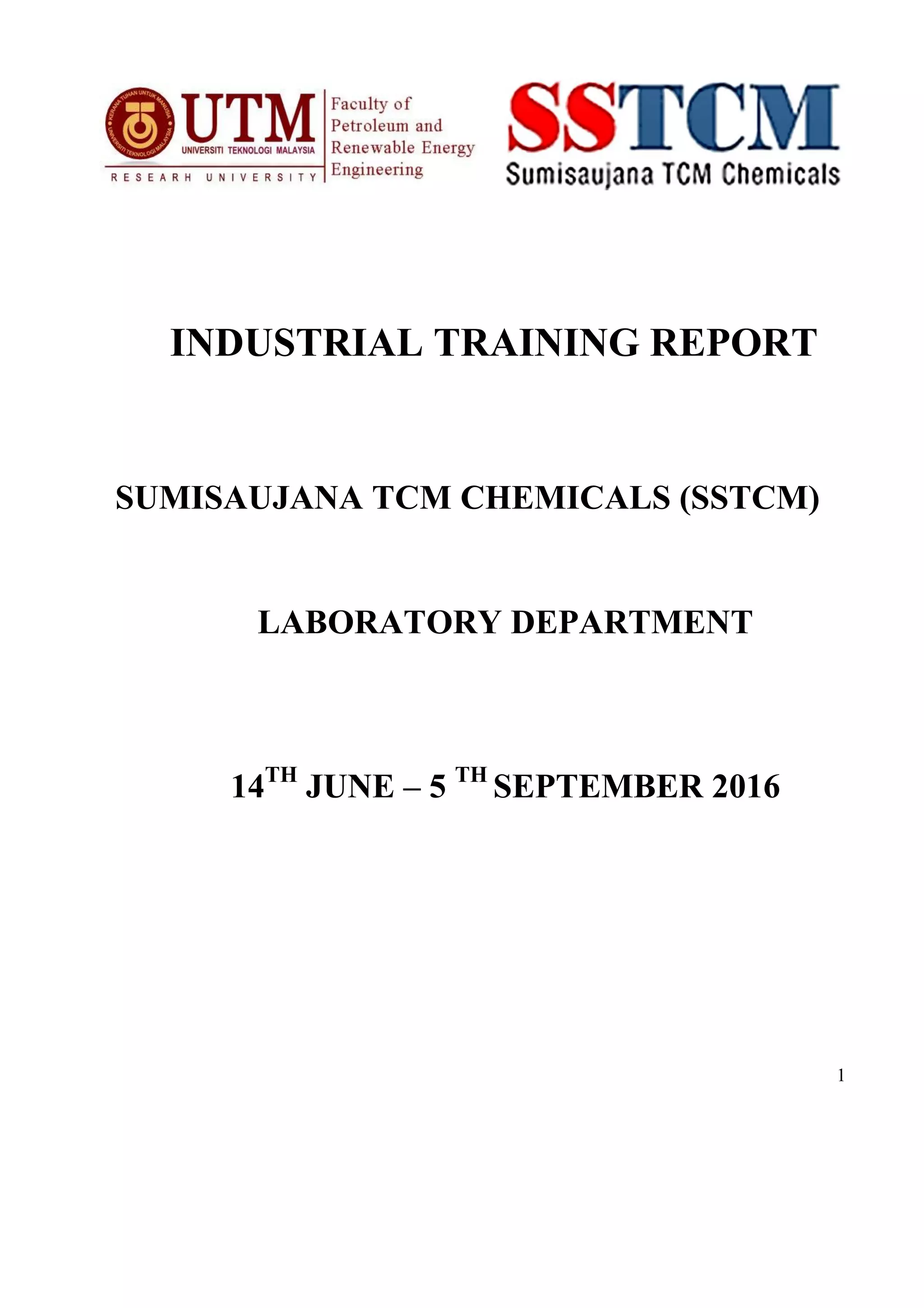 INDUSTRIAL TRAINING REPORT | PDF