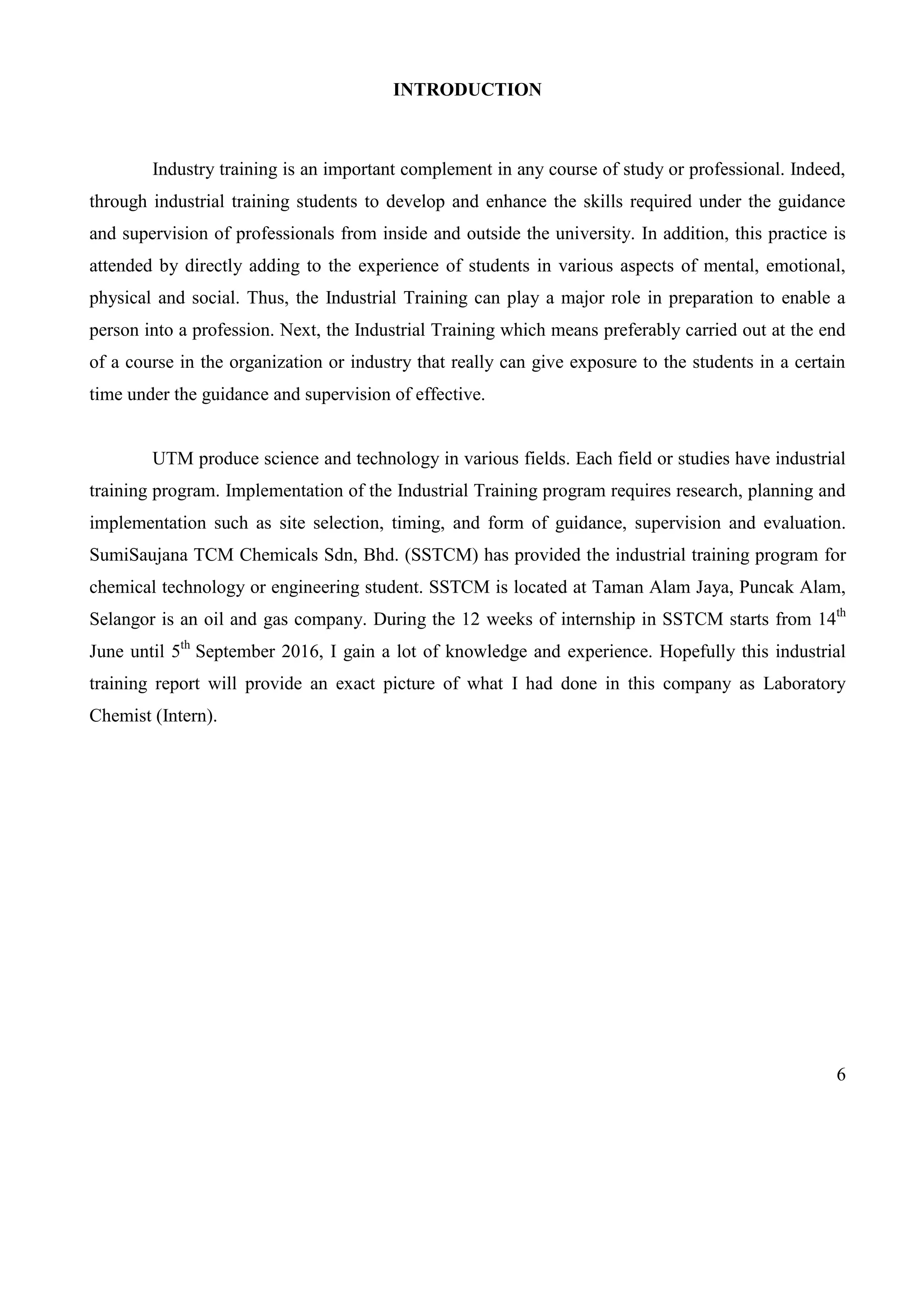 INDUSTRIAL TRAINING REPORT | PDF