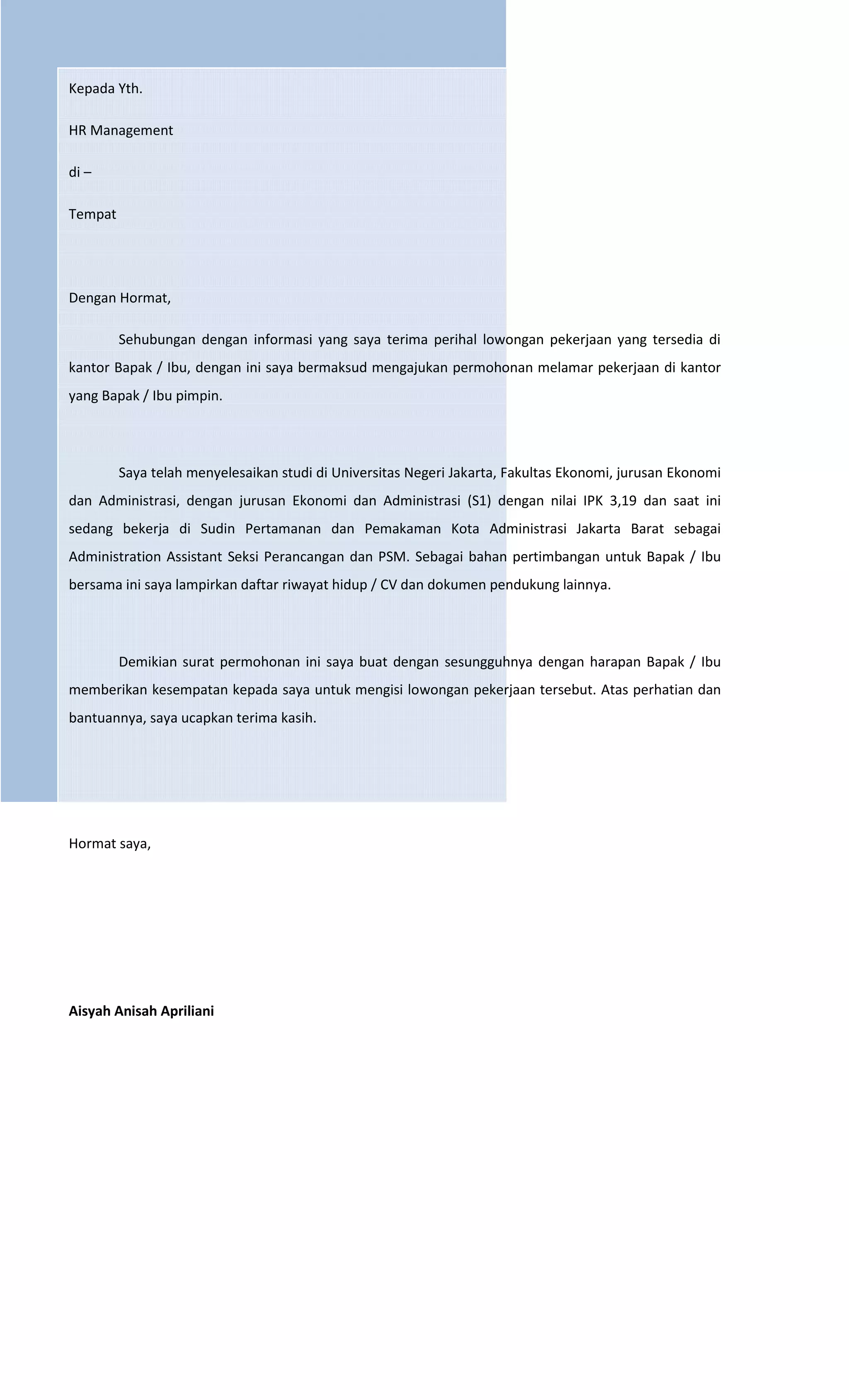 CV Aisyah Anisah | PDF