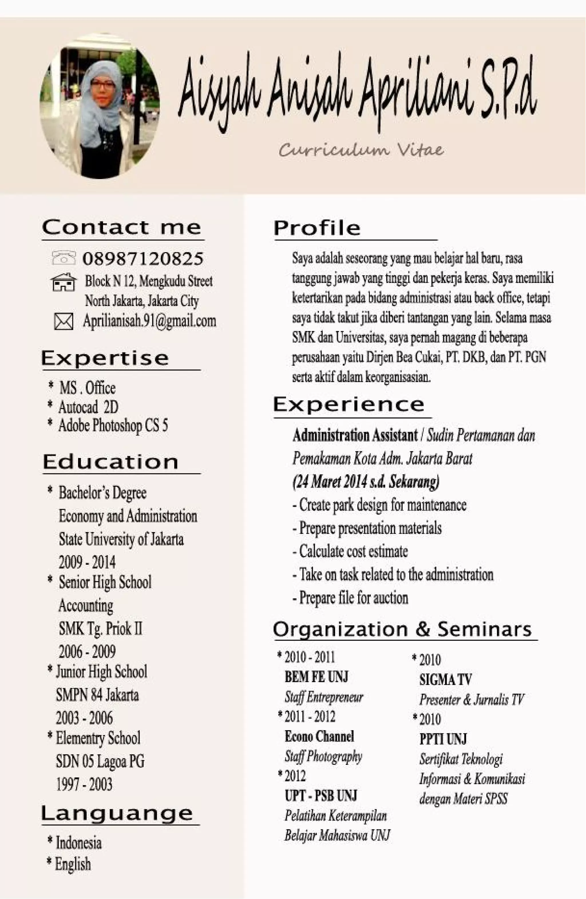 CV Aisyah Anisah | PDF