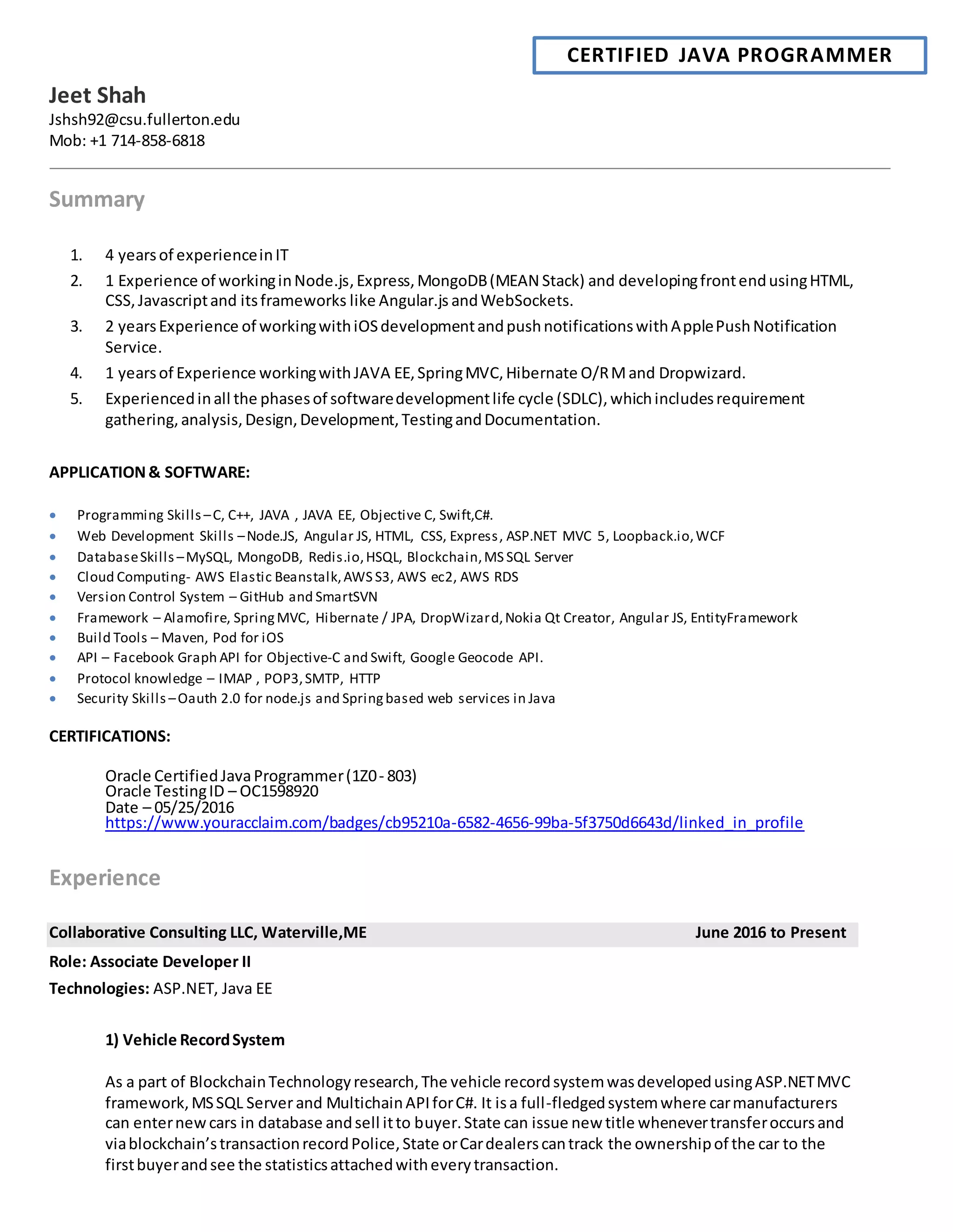 Jeet Shah - CV | DOCX