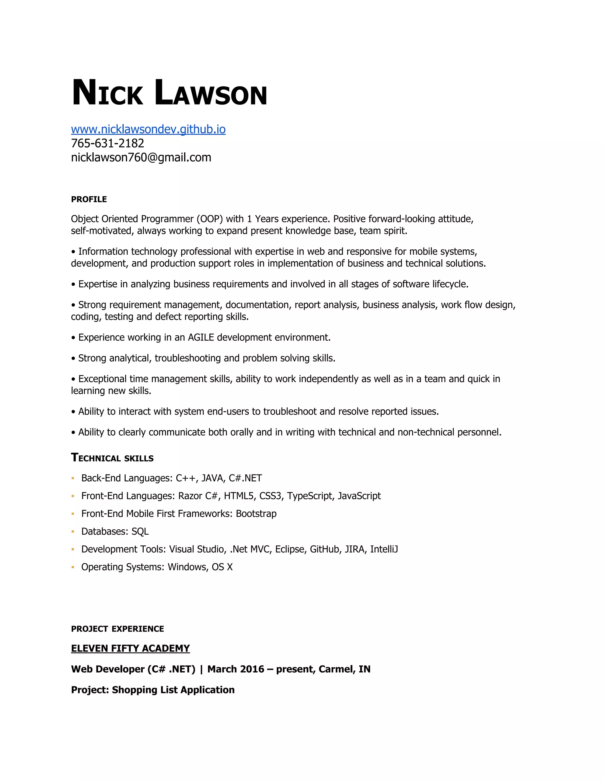Nick-Lawson-Resume | PDF