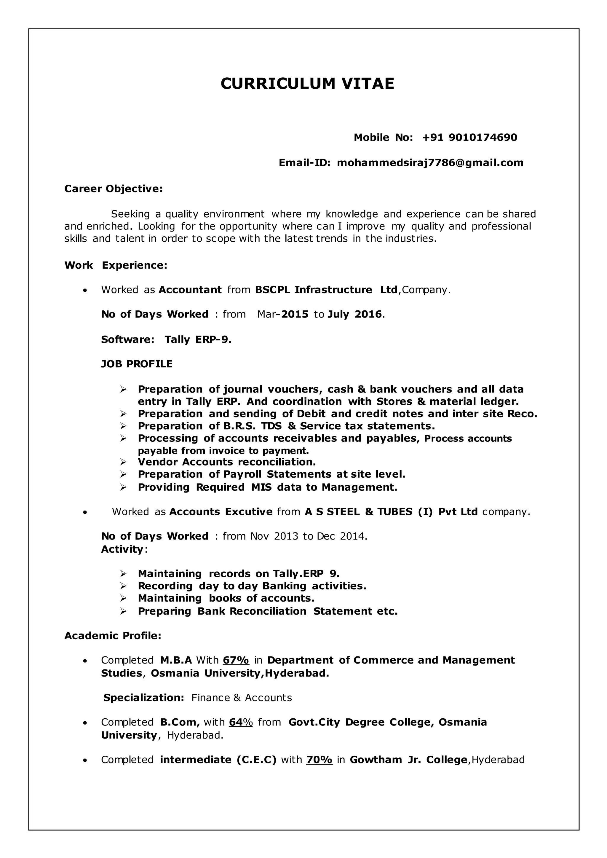 SIRAJ CV | DOCX