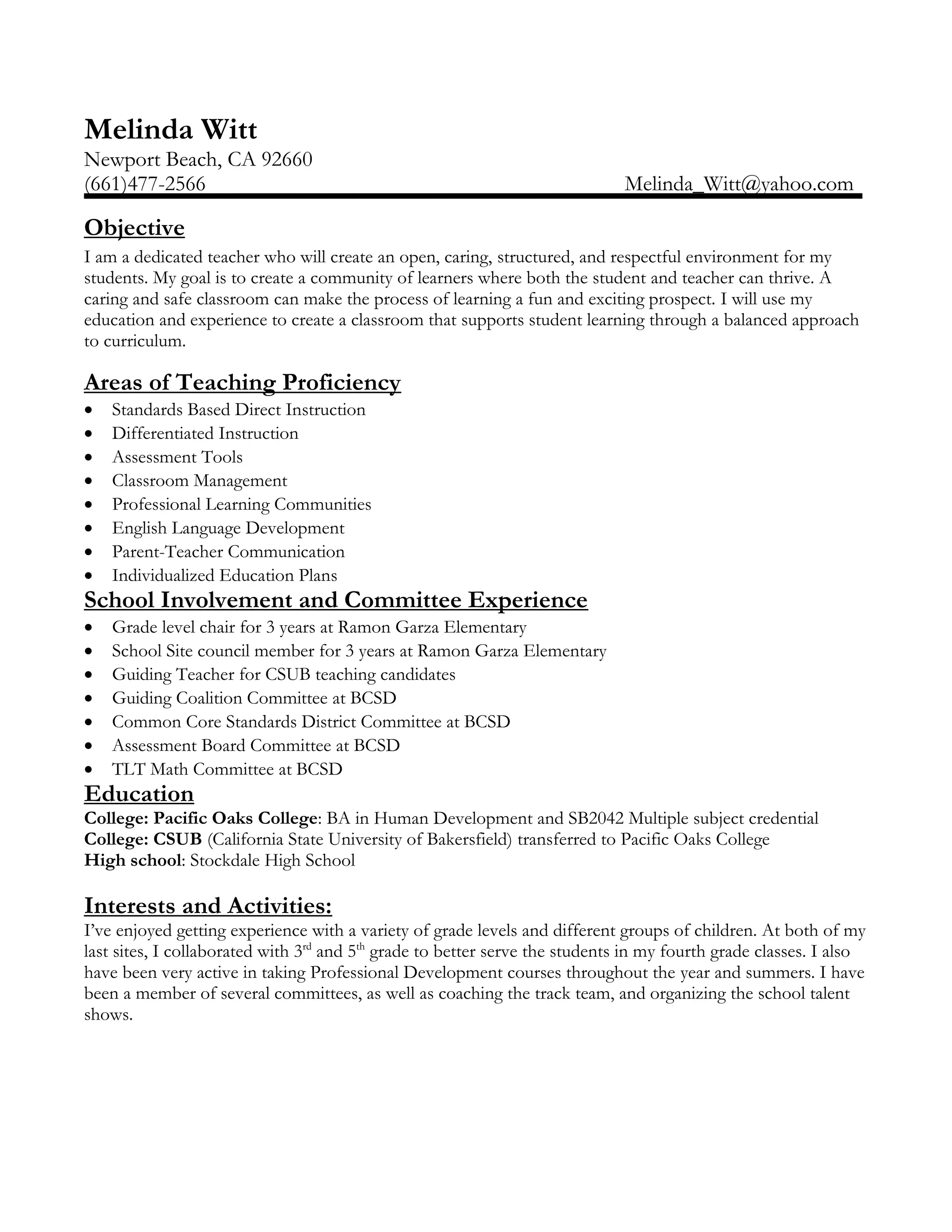 witt 2017 resume witt | PDF | Professional School | Postgraduate Education