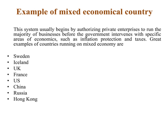 Mixed Economy [ECO101] | PPTX