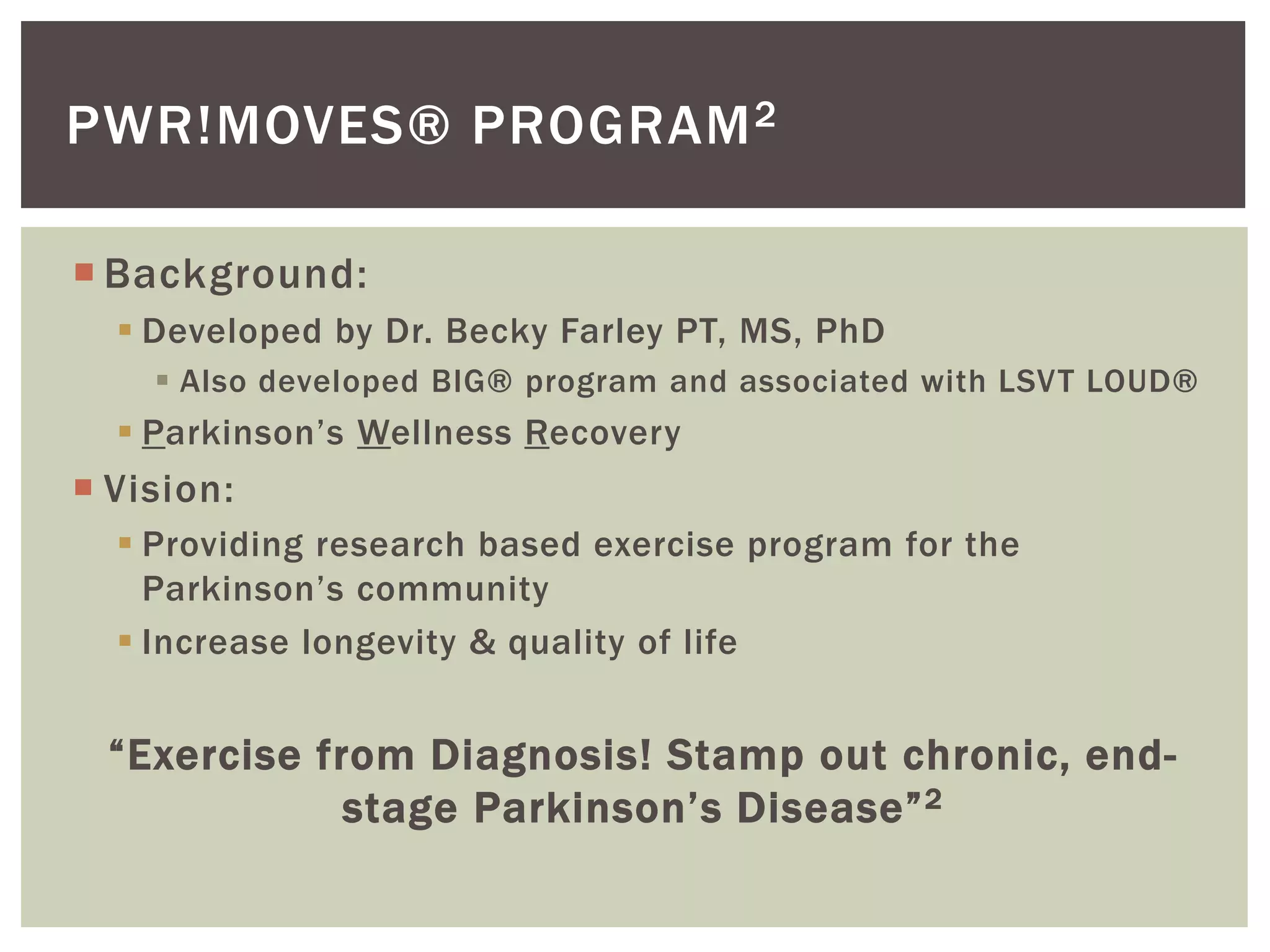 Parkinsons and exercise2 | PPTX