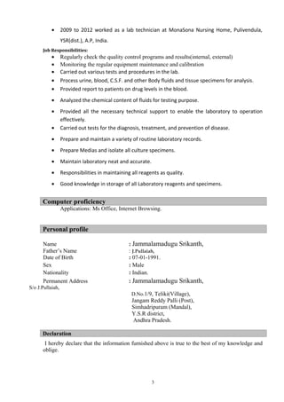 Srikanth resume | PDF