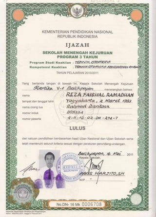 IJAZAH SMK | PDF