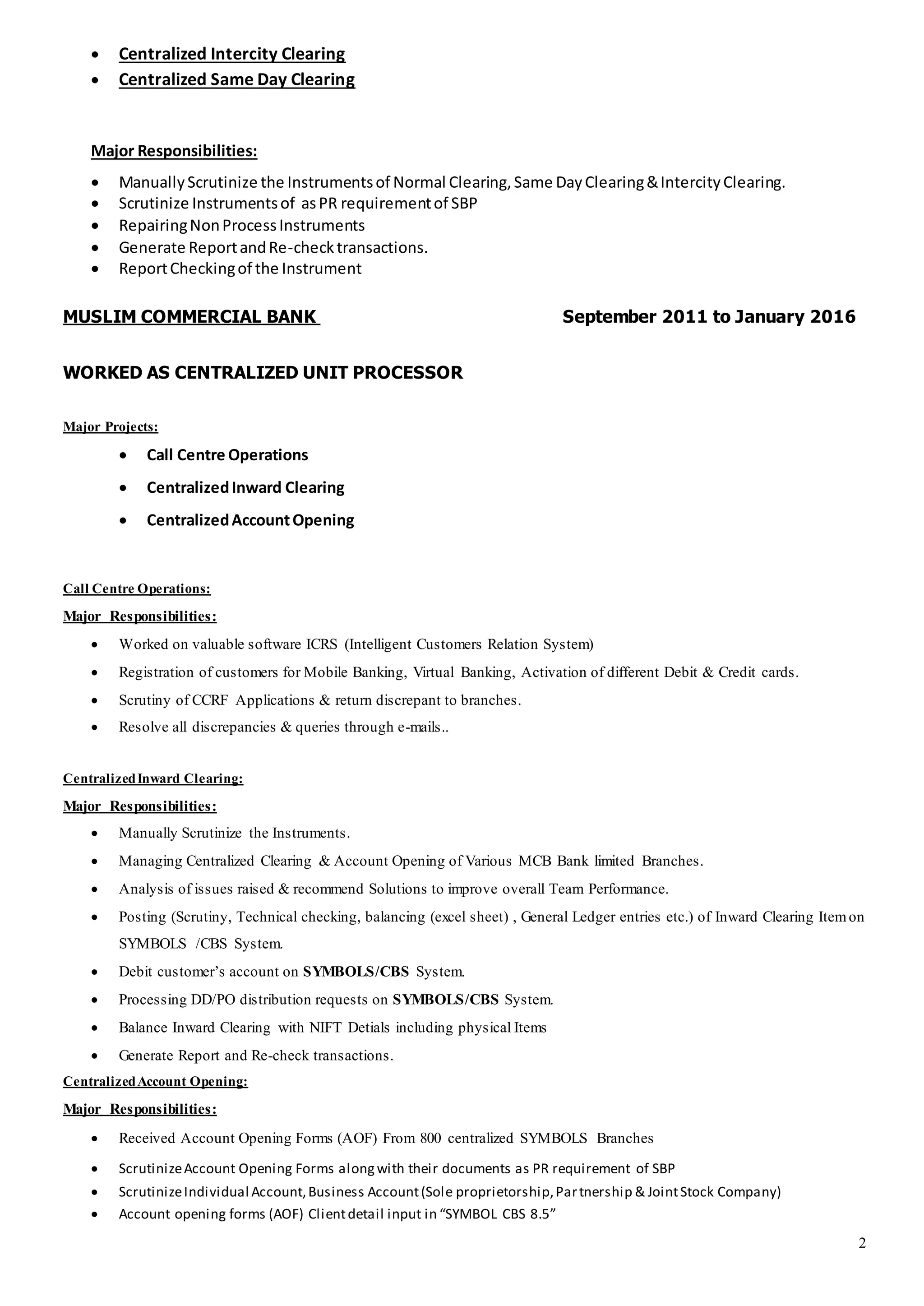 muhammad khurram cv. | DOCX | Business Banking & Finance | Business