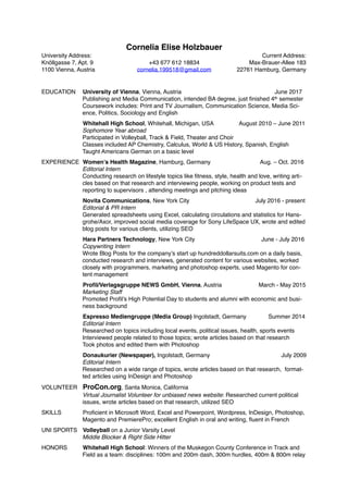 CV Cornelia | PDF