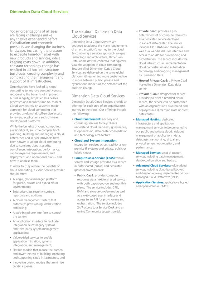 Cloud Services Brochure | PDF