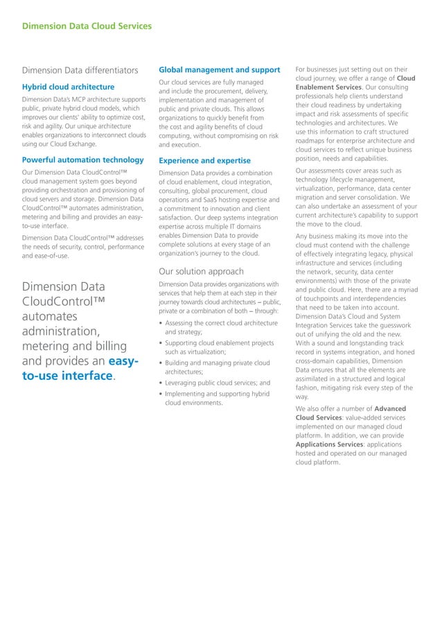 Cloud Services Brochure | PDF