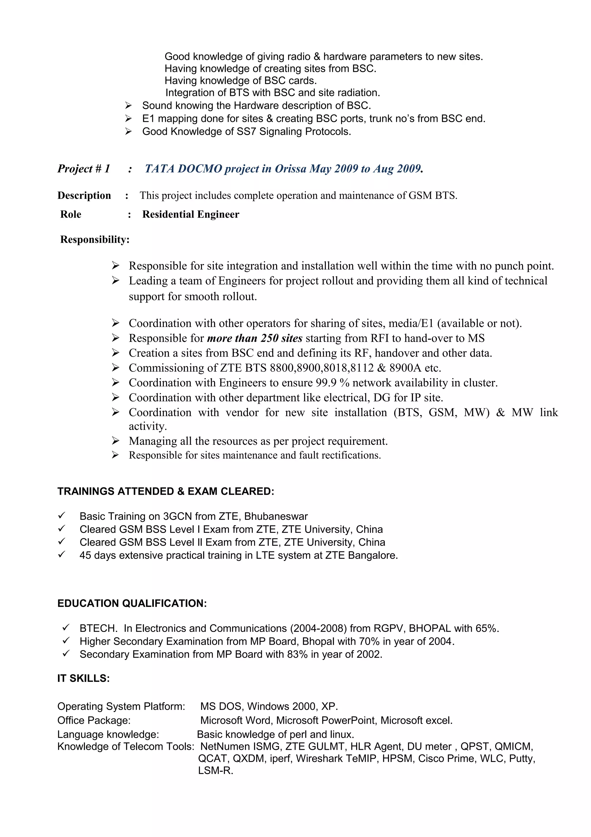 Deepak Rajpoot_Resume (RAN Engg.) | DOC