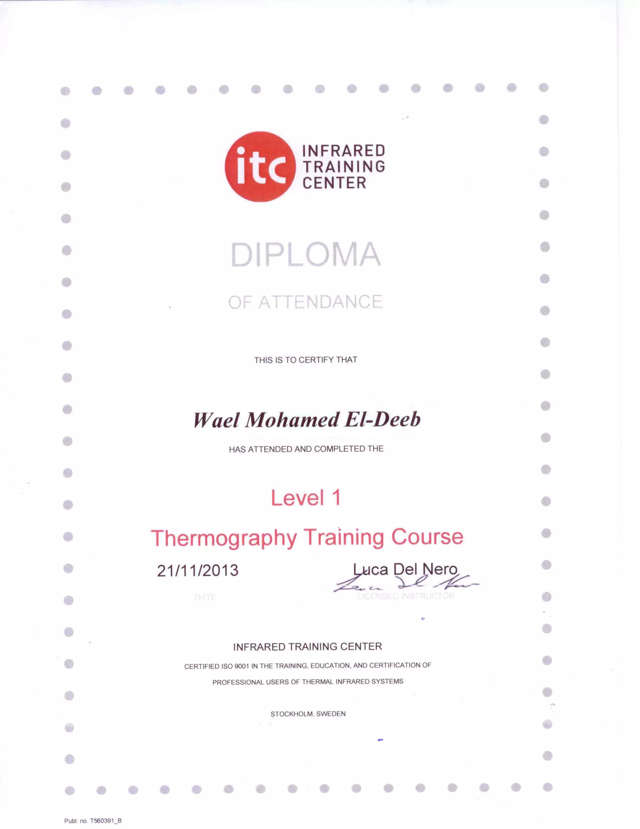 Thermography Certificate and ID | PDF