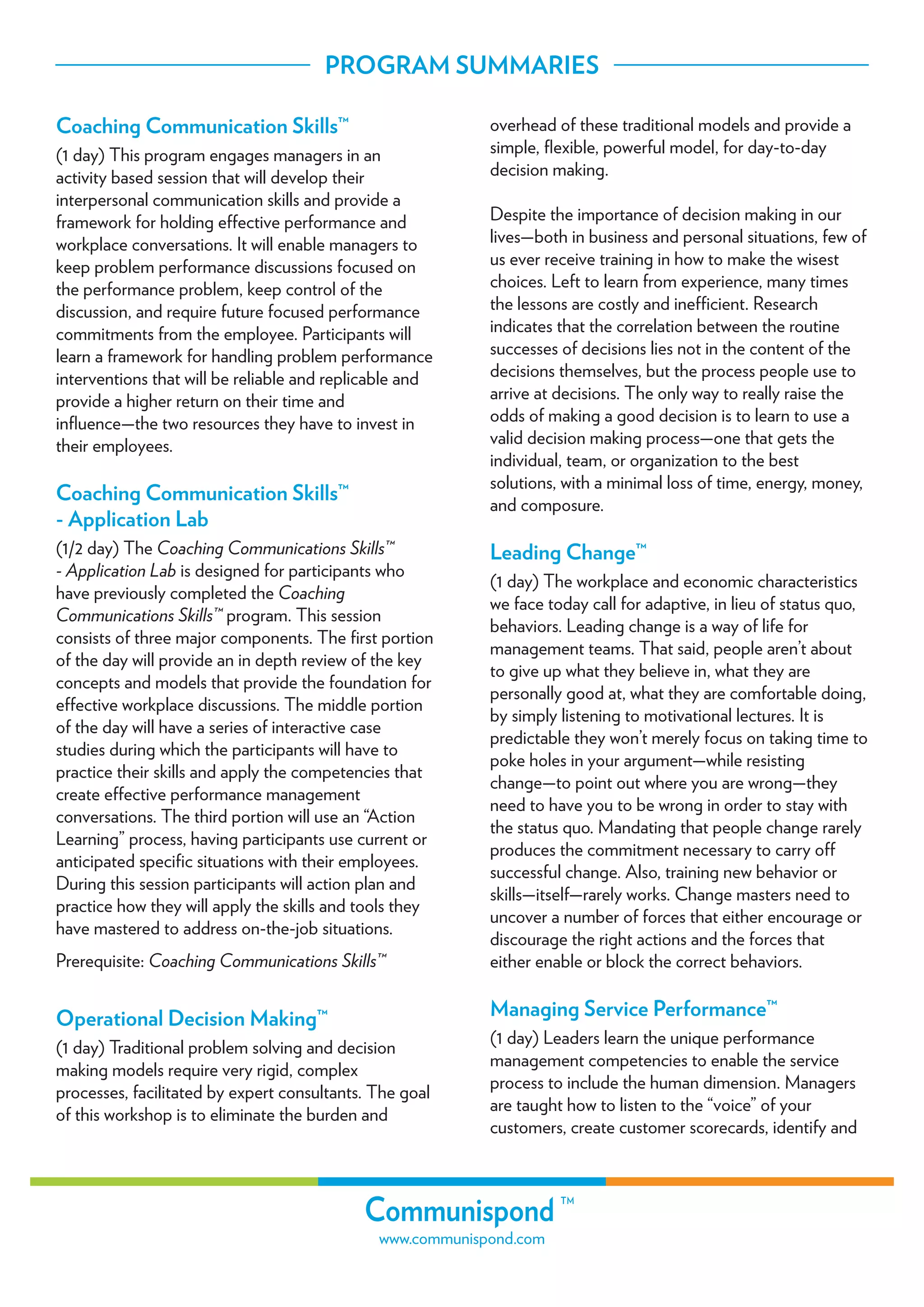 Communispond - Solutions | PDF
