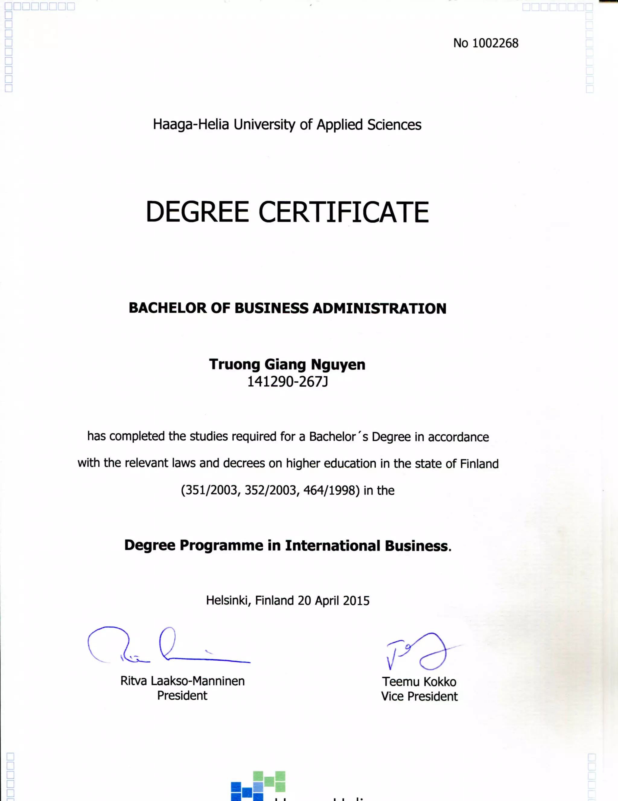 Degree Certificate | PDF