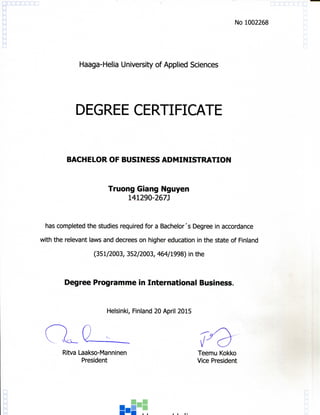 Degree Certificate | PDF