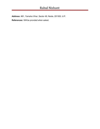 CV_Rahul_Nishant | PDF