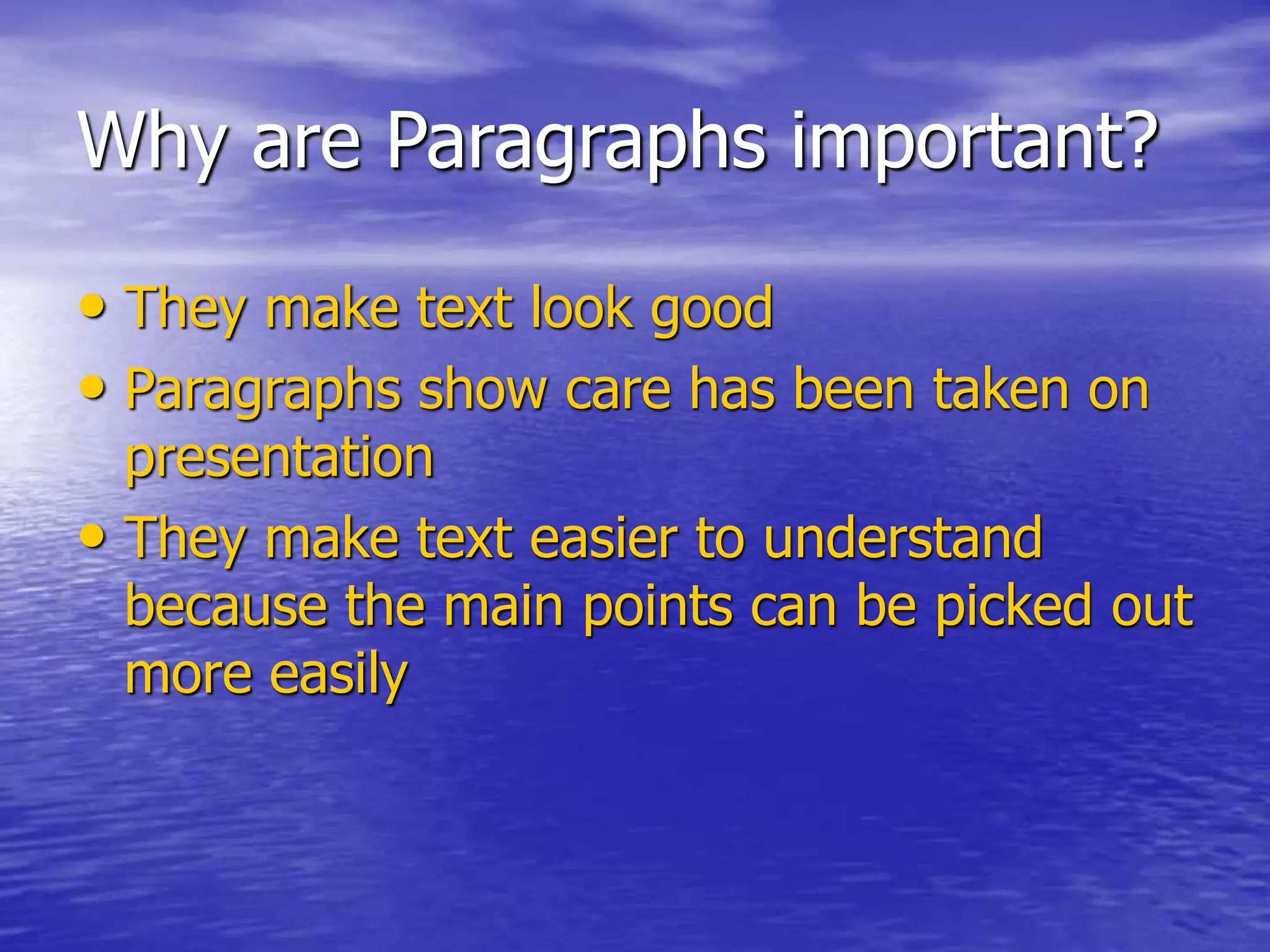 Paragraph Writing in English education in university | PPT