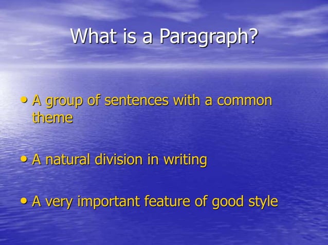Paragraph Writing in English education in university | PPT | Free Download