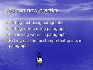 Paragraph Writing in English education in university | PPT