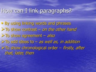 Paragraph Writing in English education in university | PPT