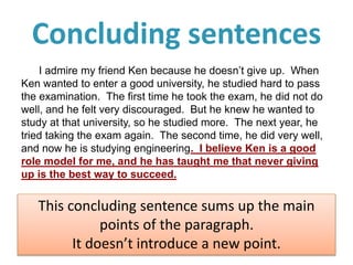 E3 m2.2 Concluding sentences | PPTX