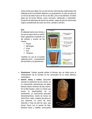 Instrumentos Membranófonos en el caribe colombiano | PDF
