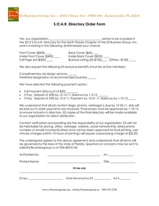 E3 soar directory packet | PDF