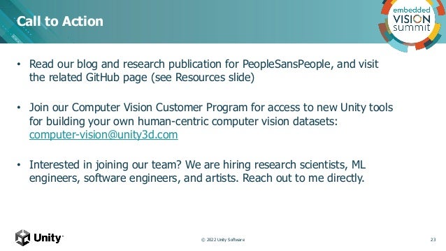 “Human-centric Computer Vision with Synthetic Data,” a Presentation from Unity Technologies | PPT